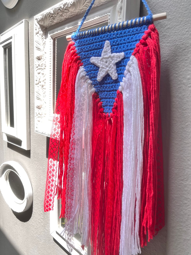 Puerto Rico Crochet Flag - Etsy