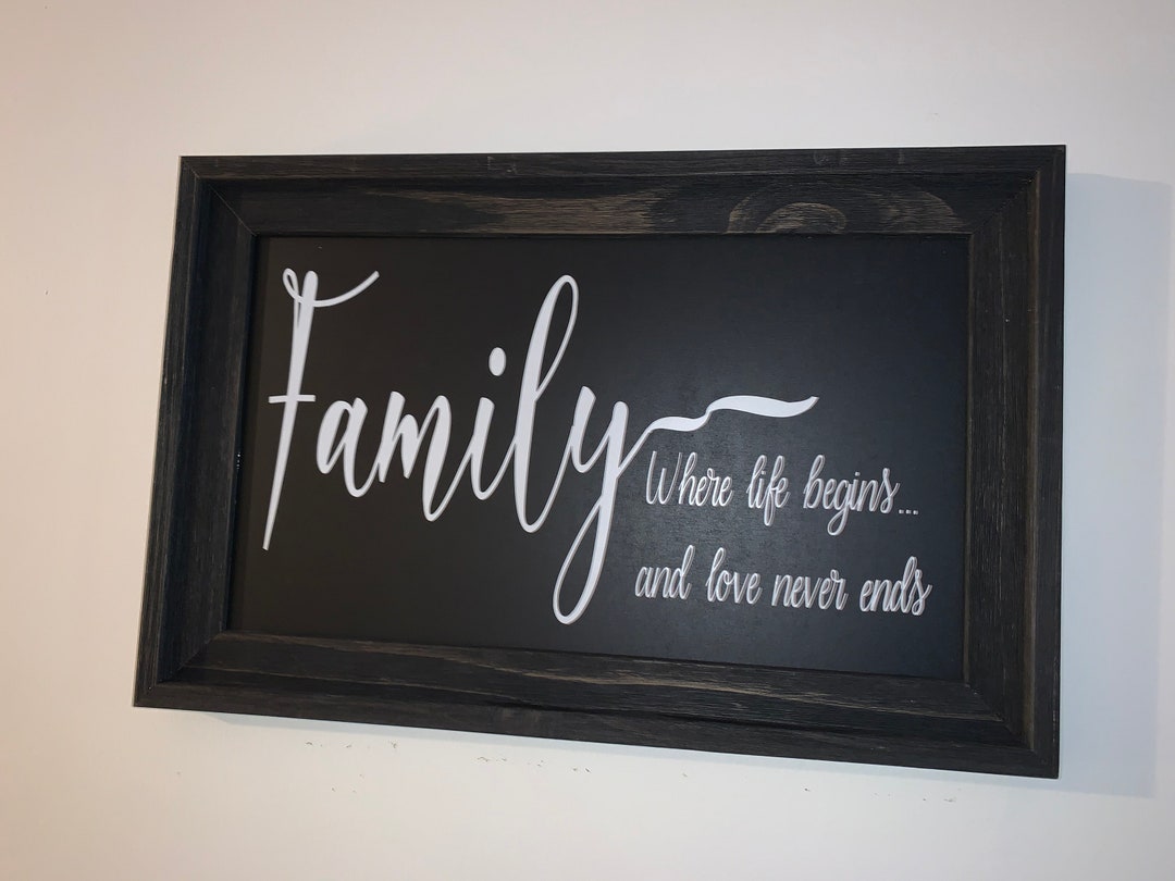 Large Black and White Family Sign - Etsy