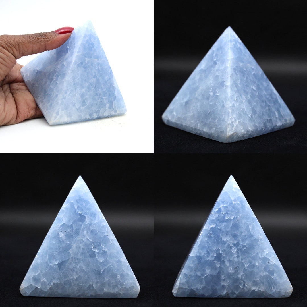 Blue Calcite Pyramid 530gr 80mm From Madagascar - Etsy