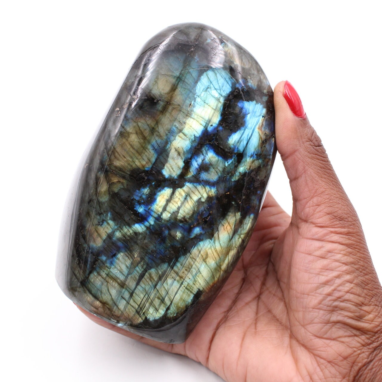 Piedra ornamental en labradorita multicolor 820gr 120mm de - Etsy España