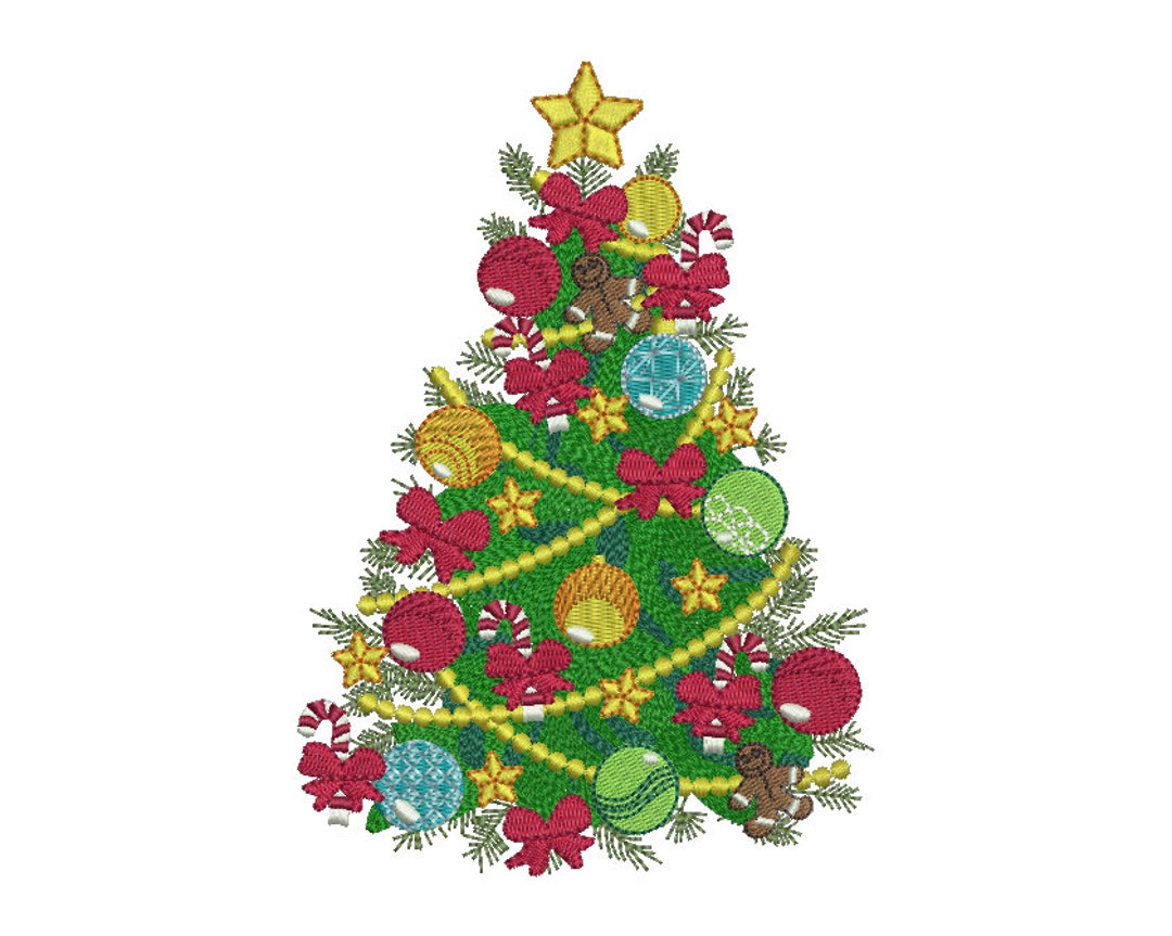 Christmas Tree Embroidery Design - 5 SIZES - Etsy