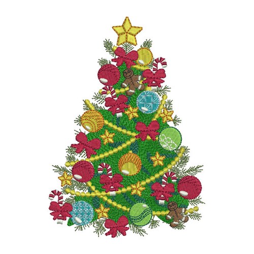 Christmas Tree Embroidery Design 5 Sizes Instant Download - Etsy