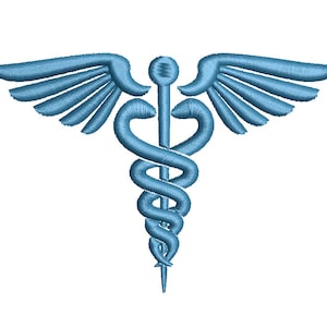 Caduceus Embroidery Design - 3 SIZES - Etsy