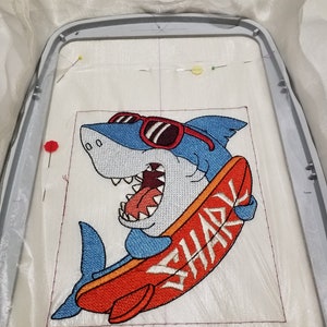 4 Shark Embroidery Design - 5 SIZES - Etsy