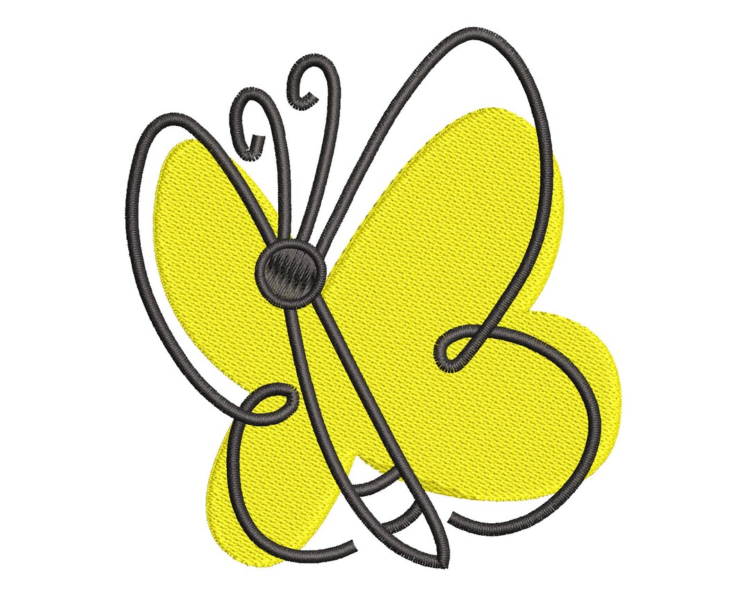 Yellow Butterfly Embroidery Design - 4 SIZES - Etsy