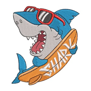 4 Shark Embroidery Design - 5 SIZES - Etsy