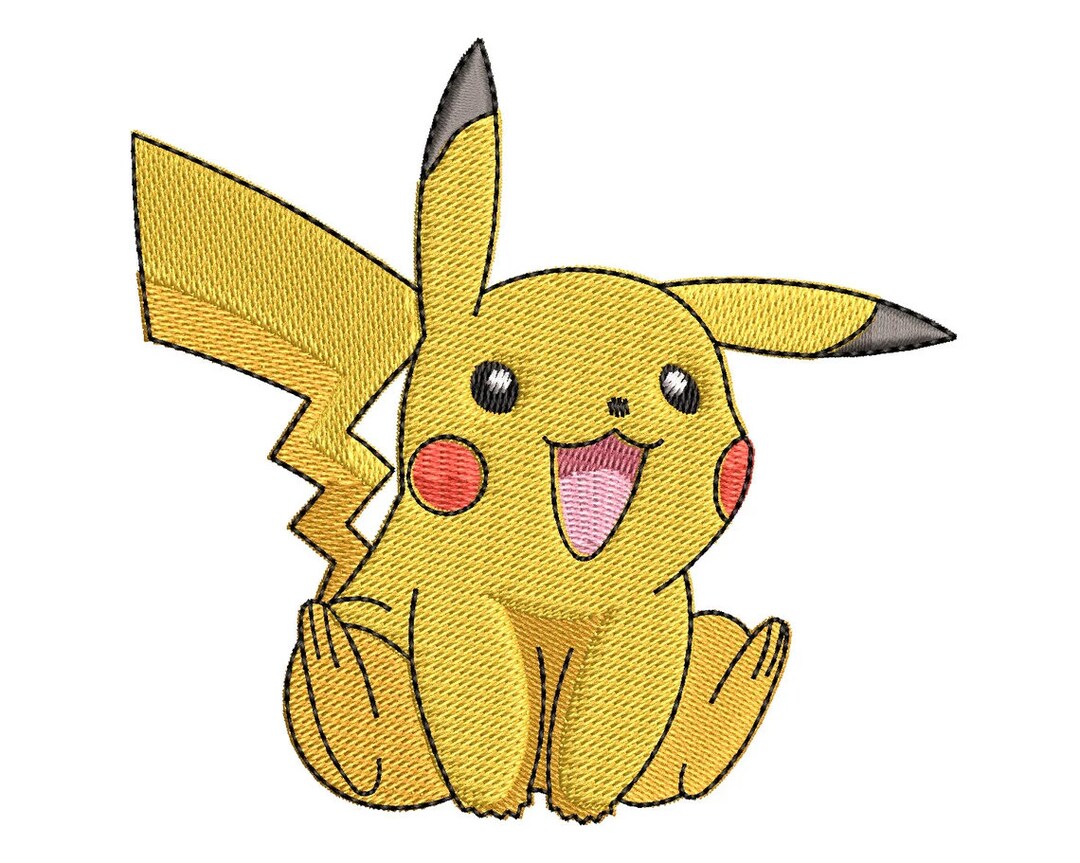 Pikachu Embroidery Design 1 4 SIZES - Etsy