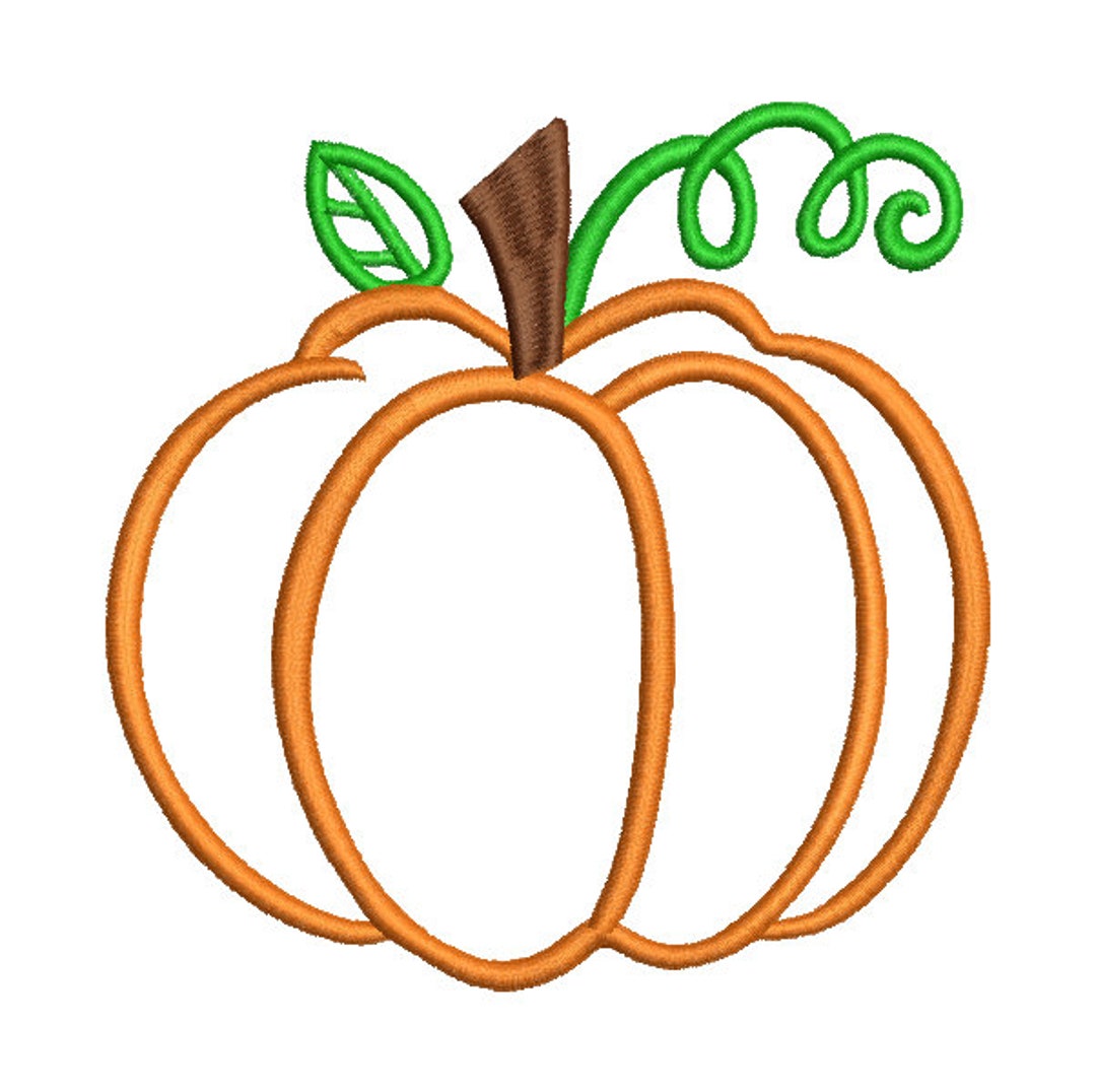 Pumpkin Applique Design - 4 SIZES - Etsy