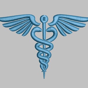 Caduceus Embroidery Design - 3 SIZES - Etsy