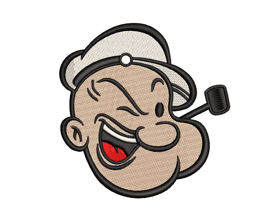 Popeye Embroidery Design - 4 SIZES - Etsy
