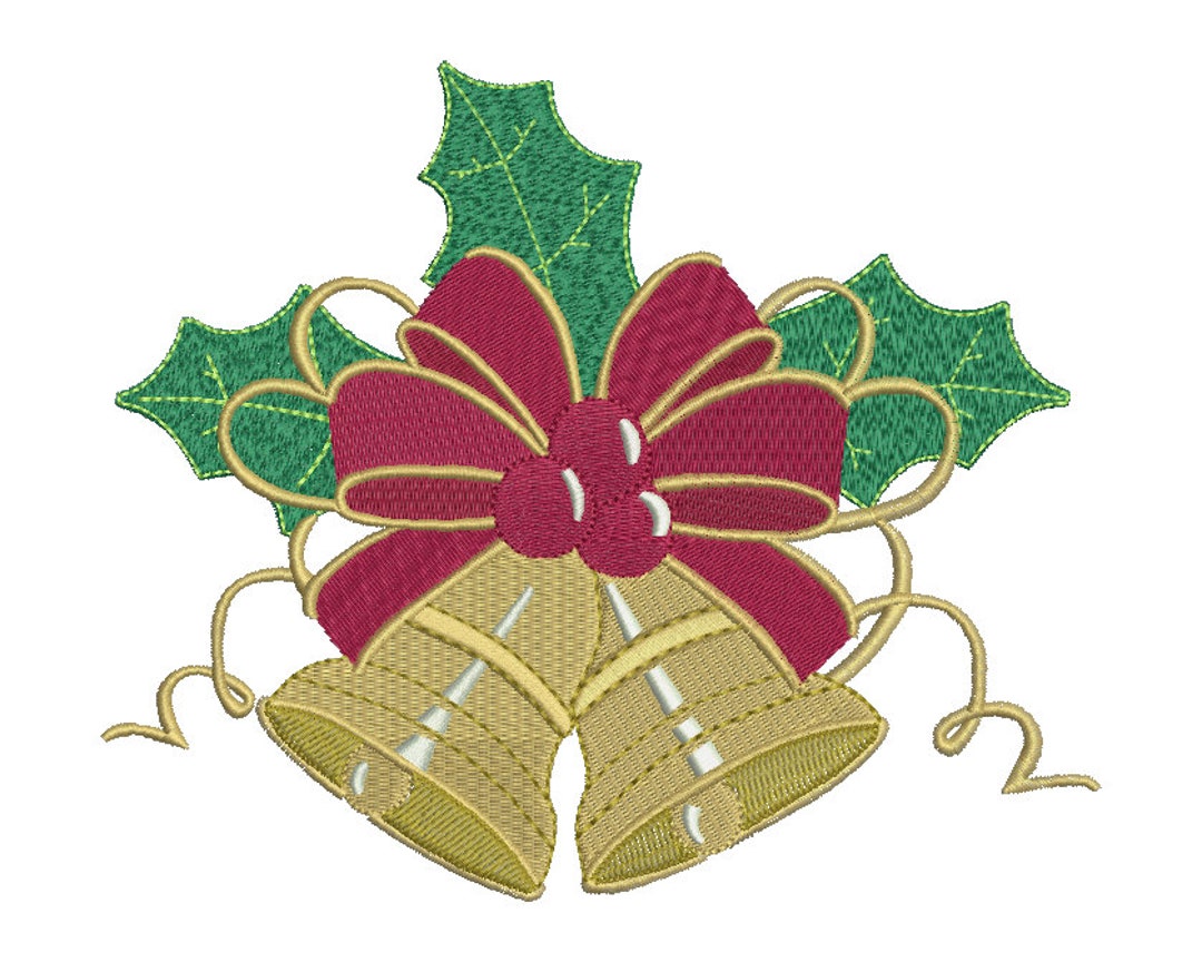 Christmas Bell Embroidery Design #3 - 5 SIZES - Etsy