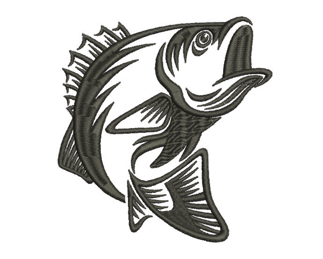 Fish Embroidery Design - 4 SIZES - Etsy