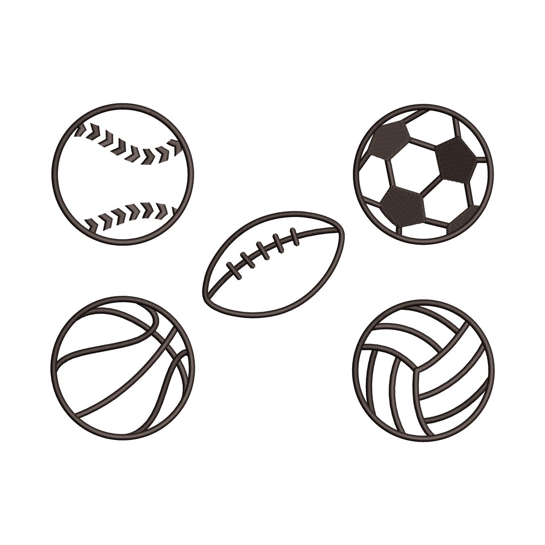Sport Balls Embroidery Design - 4 Sizes - Etsy