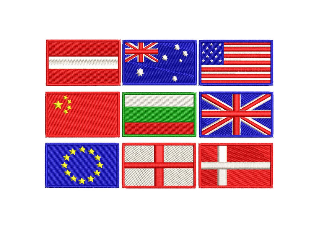 Flags Embroidery Design - Etsy