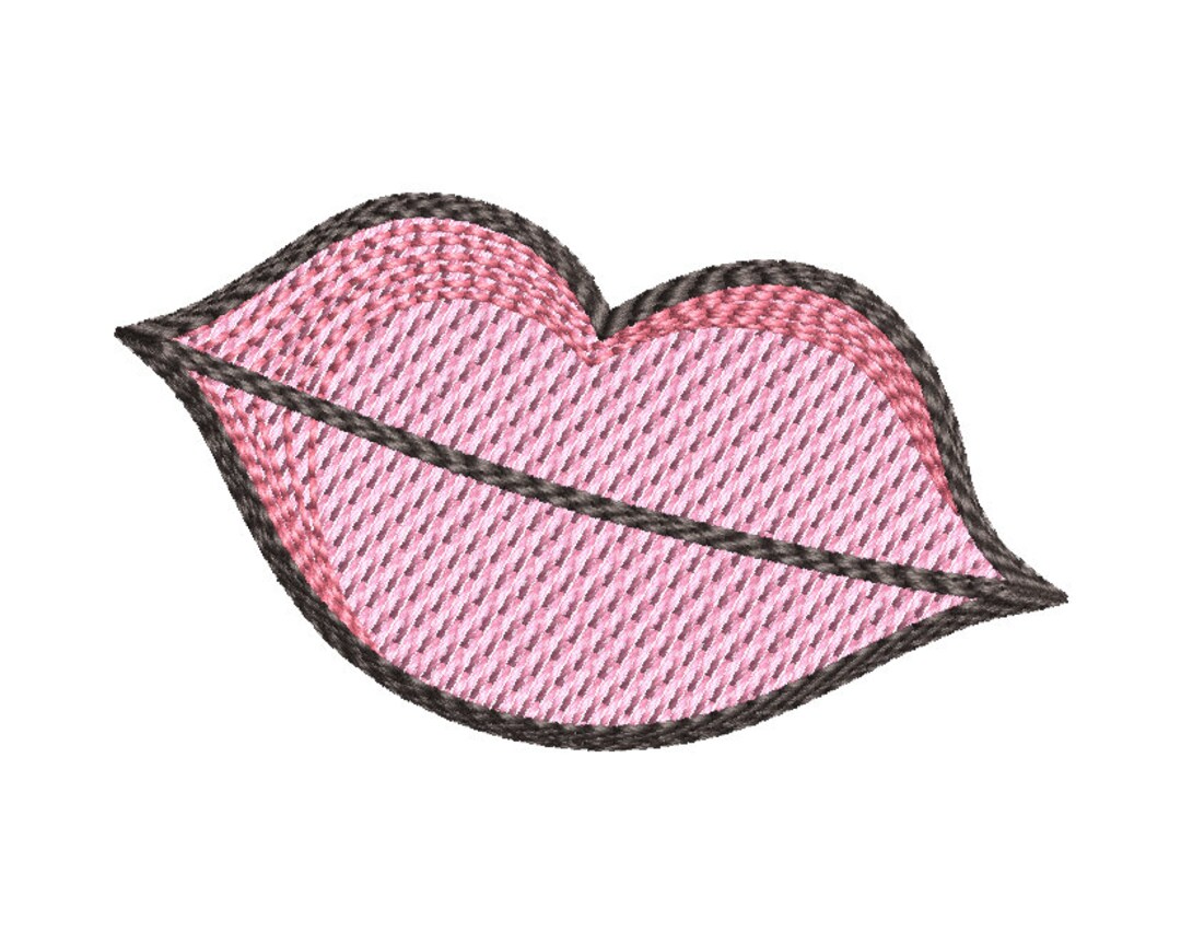 Pink Lips Embroidery Design - 5 SIZES - Etsy