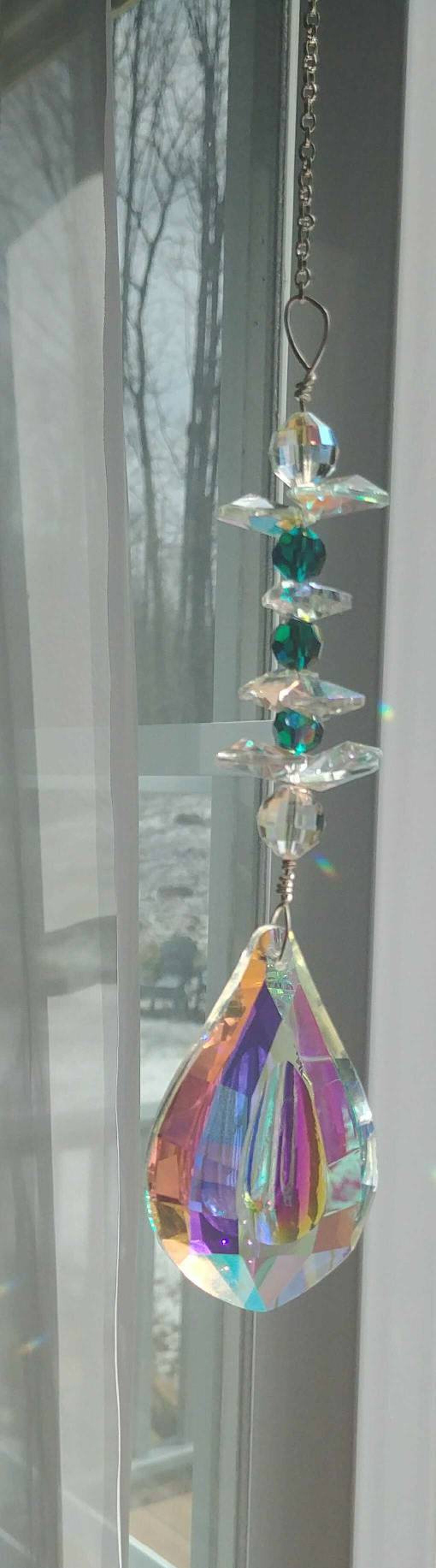 Suncatcher, Large Crystal Prism, Vintage Crystals, Window Decor - Etsy