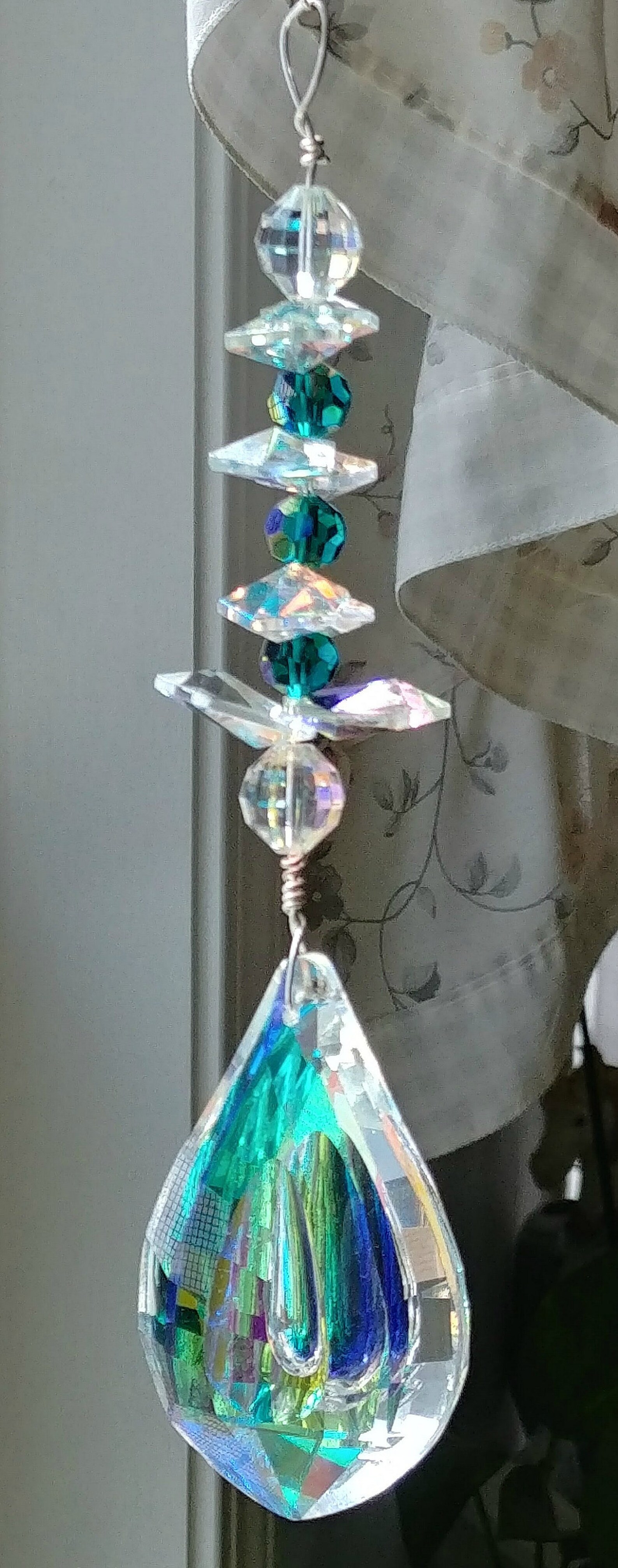 Suncatcher, Large Crystal Prism, Vintage Crystals, Window Decor - Etsy