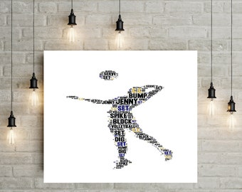 Volleyball wall art | Etsy