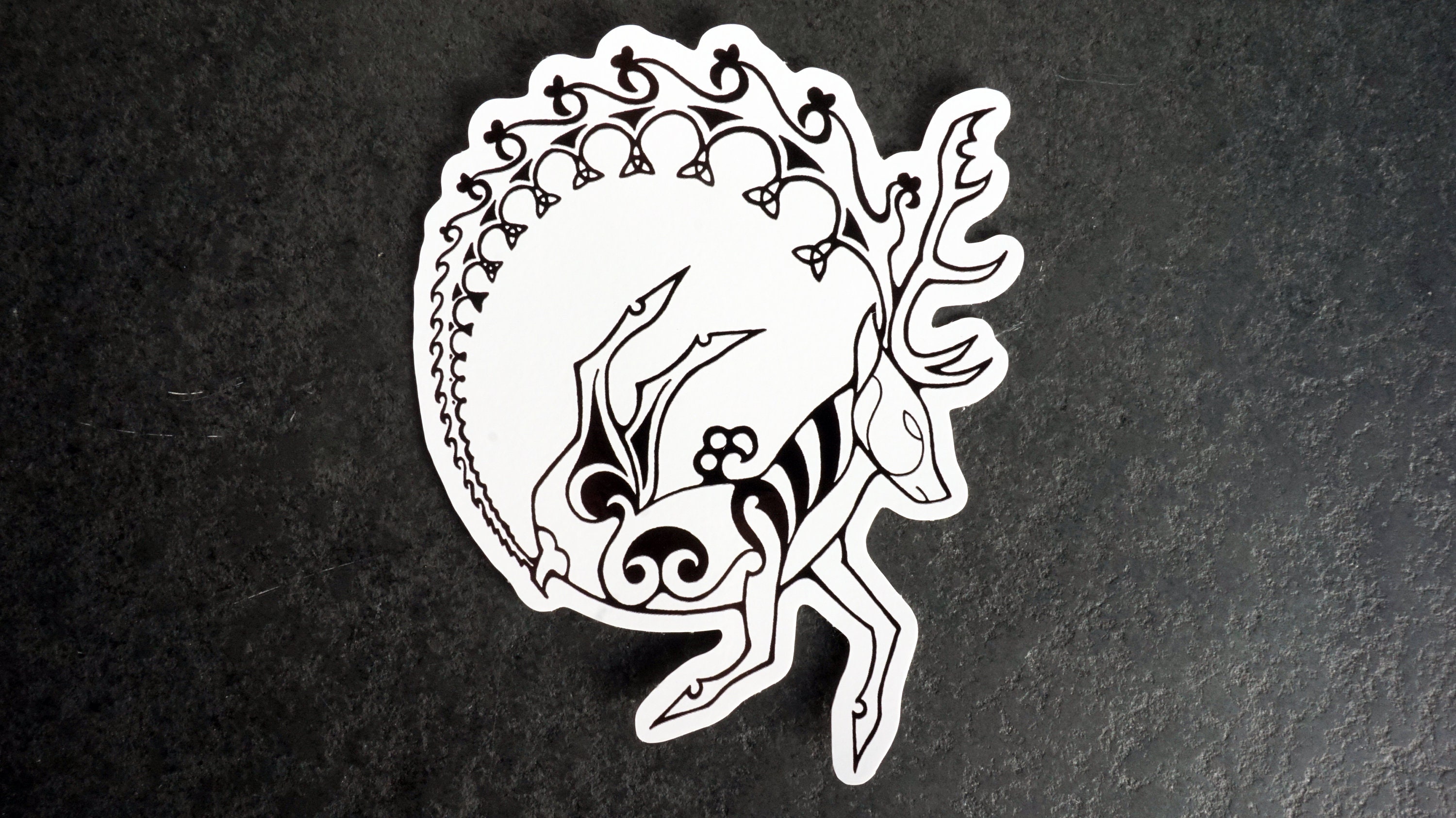 Pictish and Celtic Stag Waterproof Sticker. Designed in Scotland ...