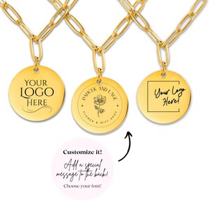 Custom Logo Necklace Paper Clip Chain, Your Business or Brand Logo ...