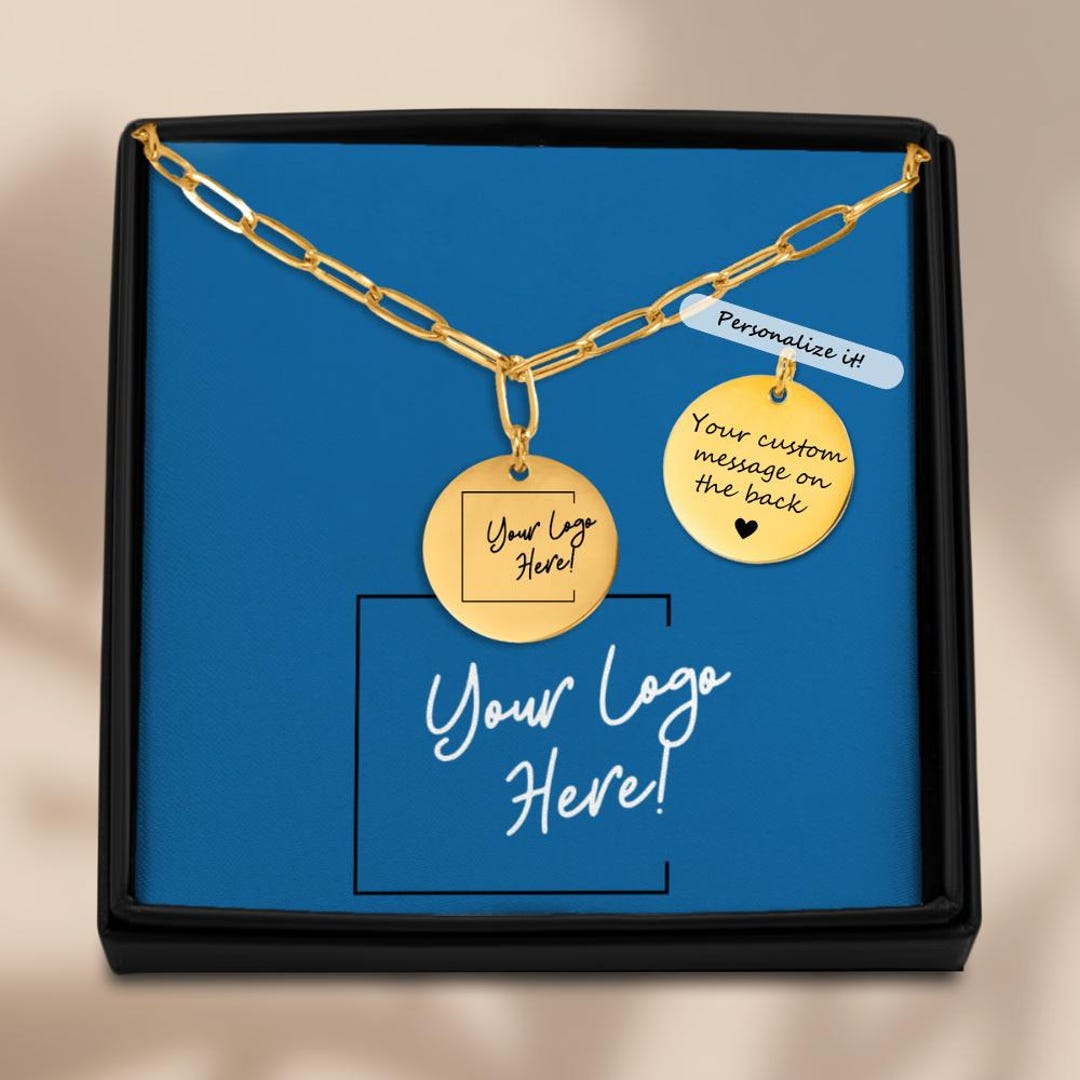 Business Logo Necklace Paper Clip Chain, Your Business or Brand Logo ...