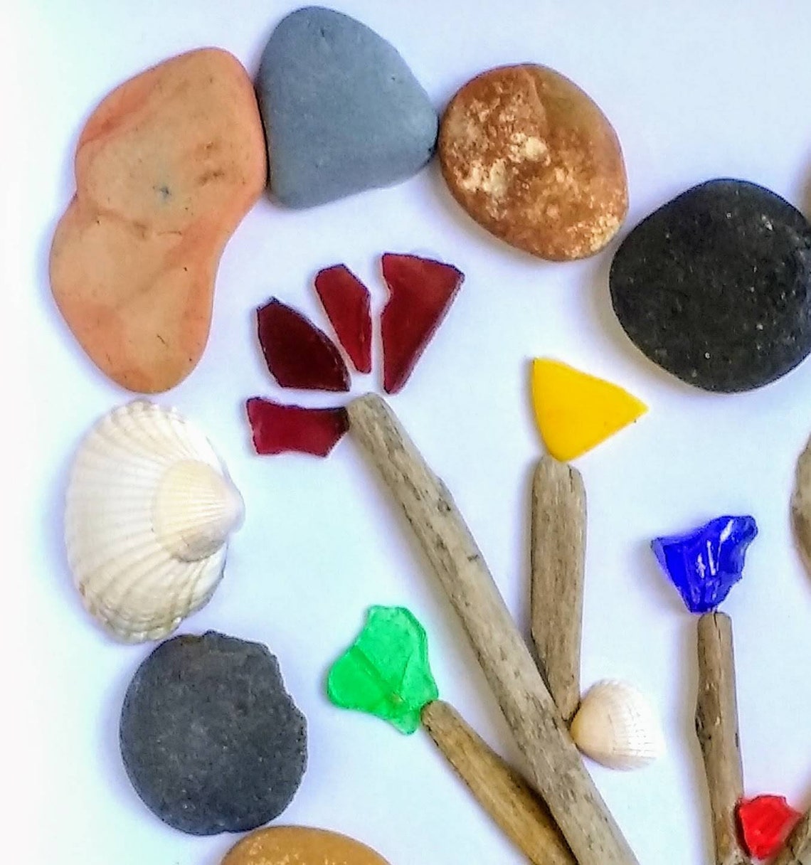 Pebble Art tree From the Sea Pebble Heart - Etsy