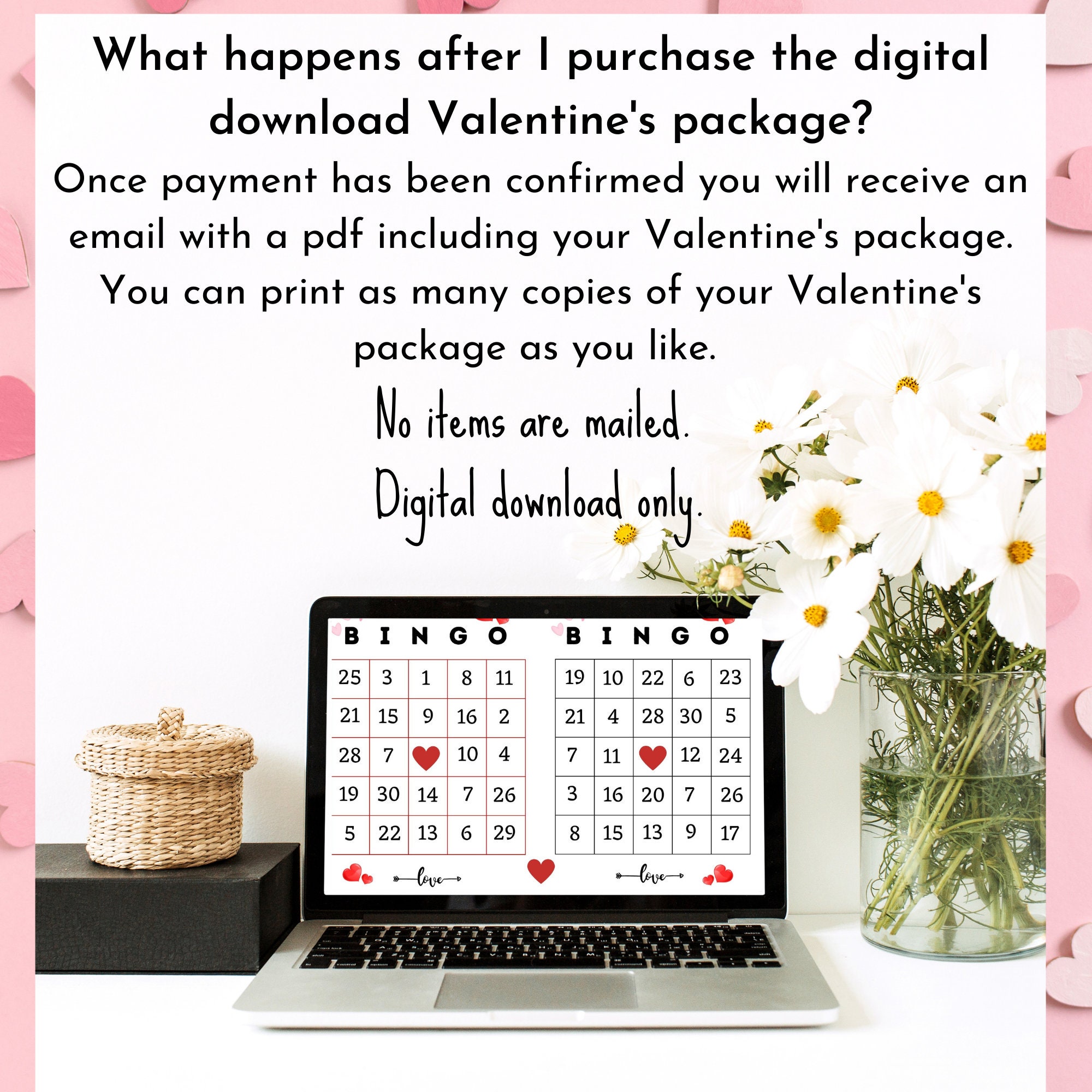 Valentine's Day Bingo Game for Kids Digital Instant Download, Cute ...