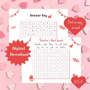Valentine's Day Bingo Game for Kids Digital Instant Download, Cute ...