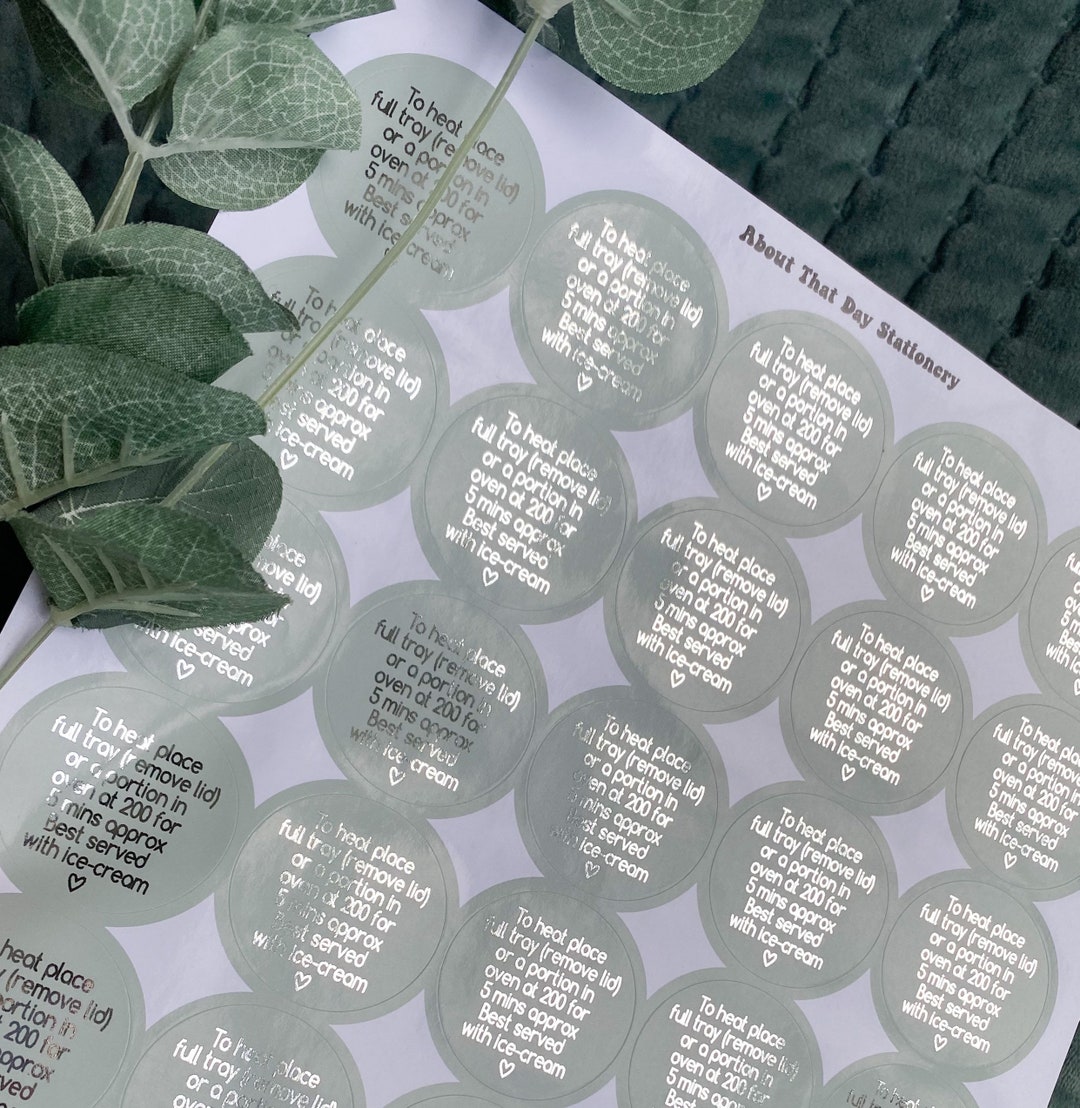 Bakers Instruction Stickers for Packaging Baking/heat Me Up/warm Me Add ...