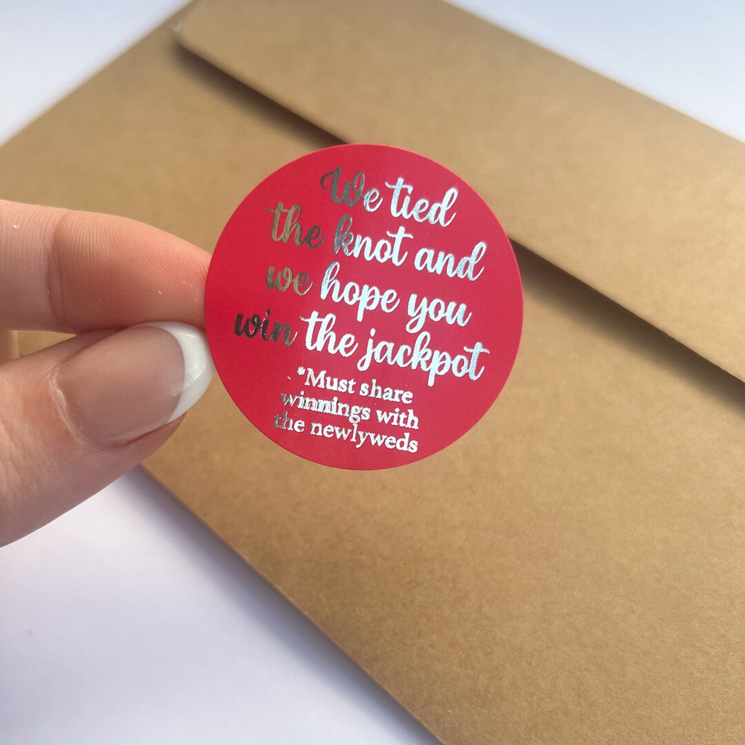 Tied the Knot Win the Jackpot Stickers Scratch Card Wedding Favour ...