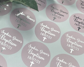 Personalized Baptism Stickers Baby Boy Baptism Labels Baby - Etsy