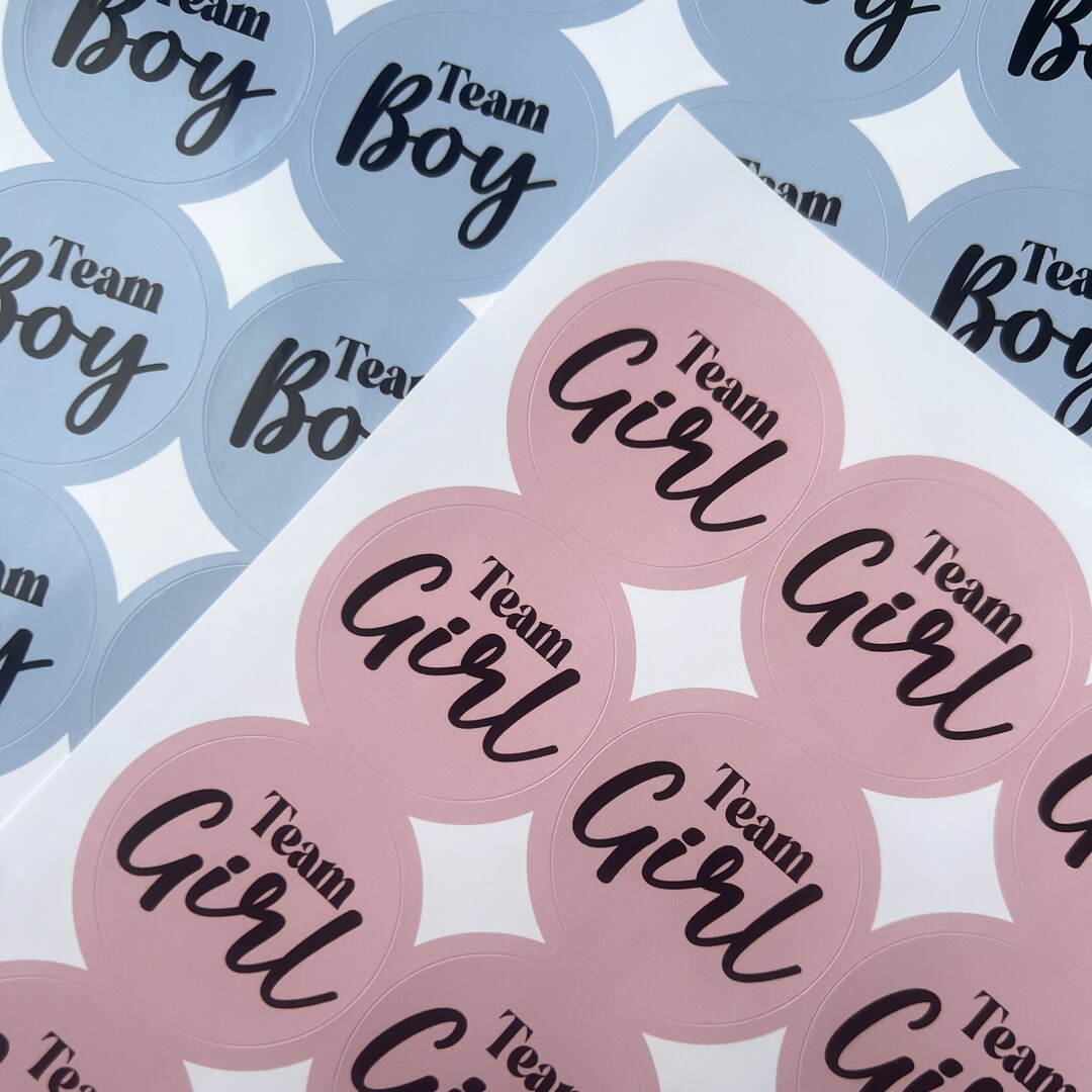 Baby Gender Reveal Stickers • Team Boy/team Girl Labels - Etsy