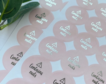 Contains Nuts Stickers - Etsy