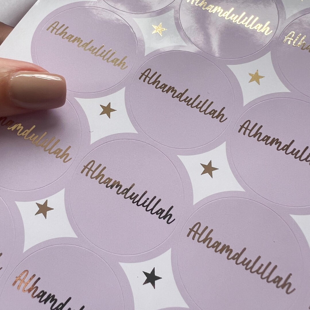 35 Alhamdulillah Foiled Stickers • 37mm • Favour Labels - Etsy