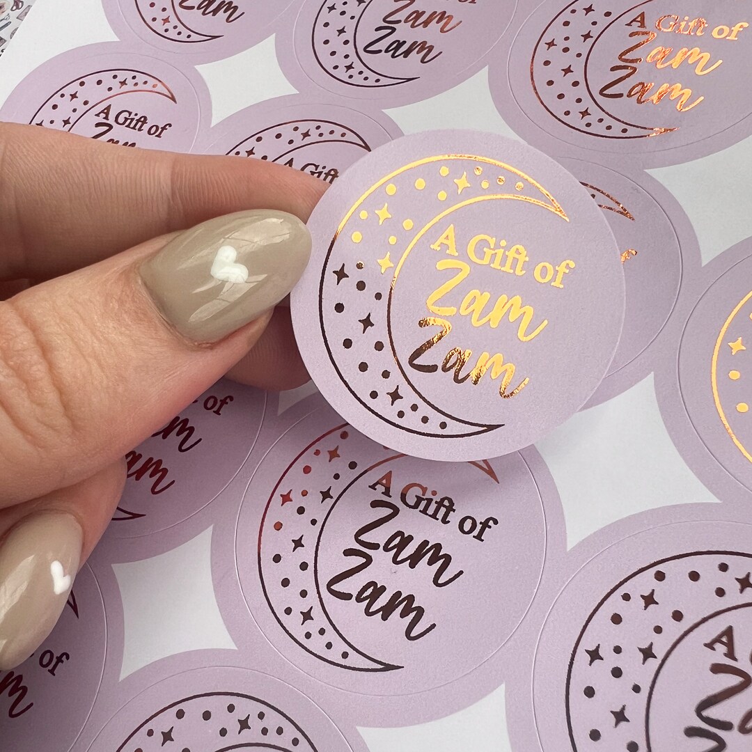 35 A Gift of Zam Zam Stickers • 37mm • Favour Labels - Etsy