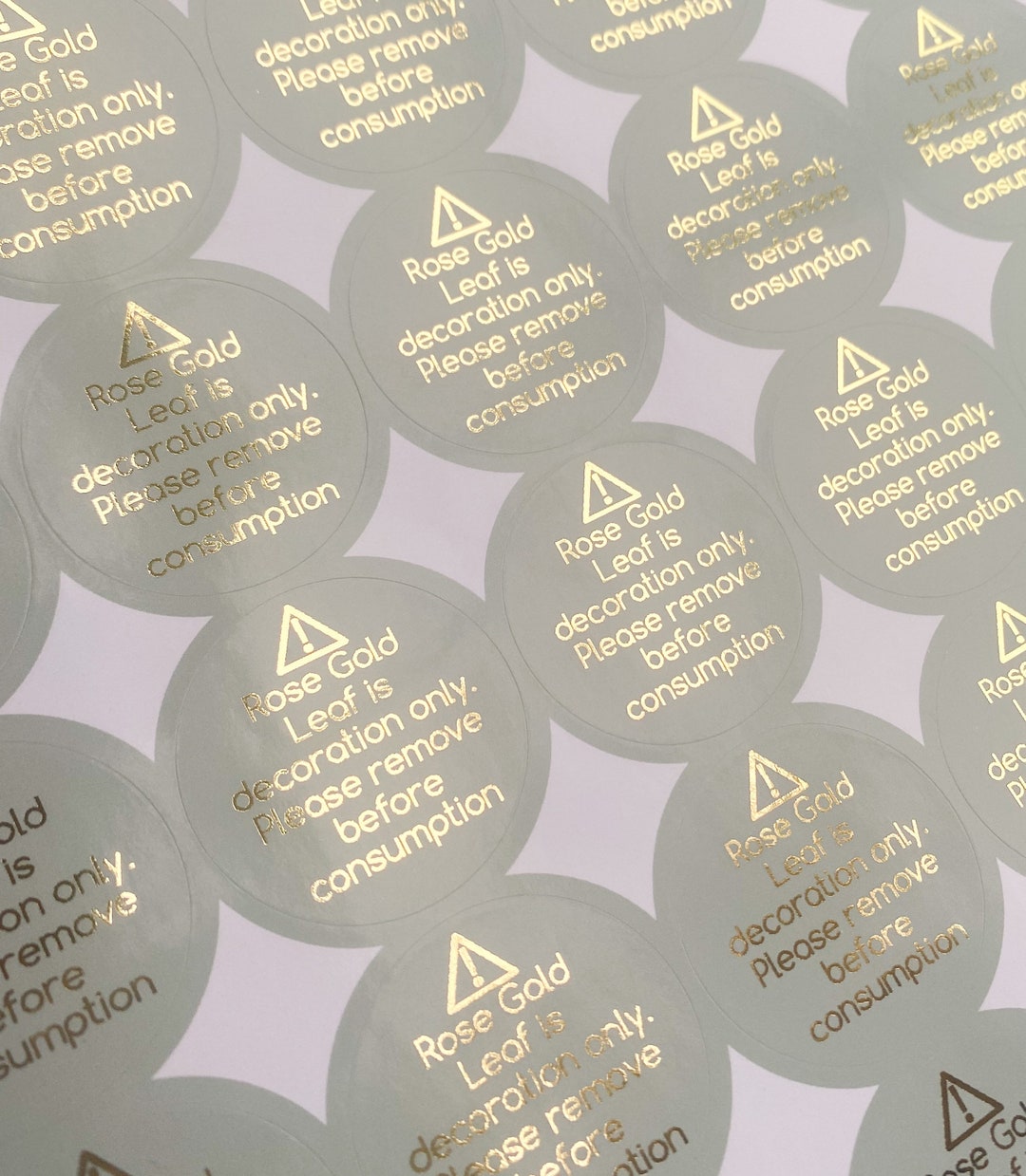 Bakers Warning Labels • Remove Decoration Before Use Stickers ...