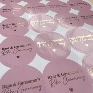 35 Roka Ceremony Foiled Stickers 37mm Favour Engagement Labels - Etsy UK