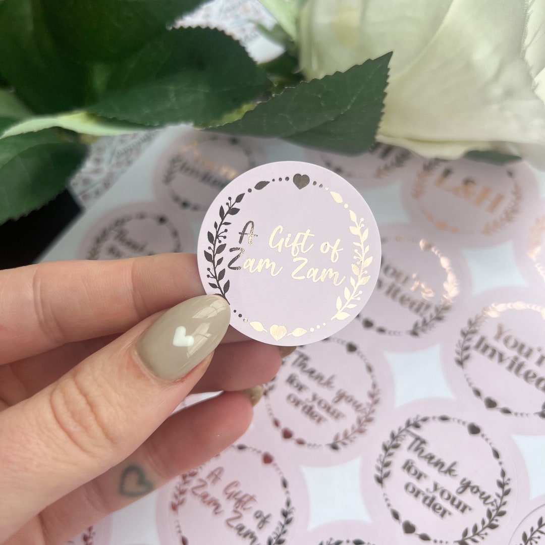 35 A Gift of Zam Zam Stickers With Wreath Design 37mm Favour Labels - Etsy