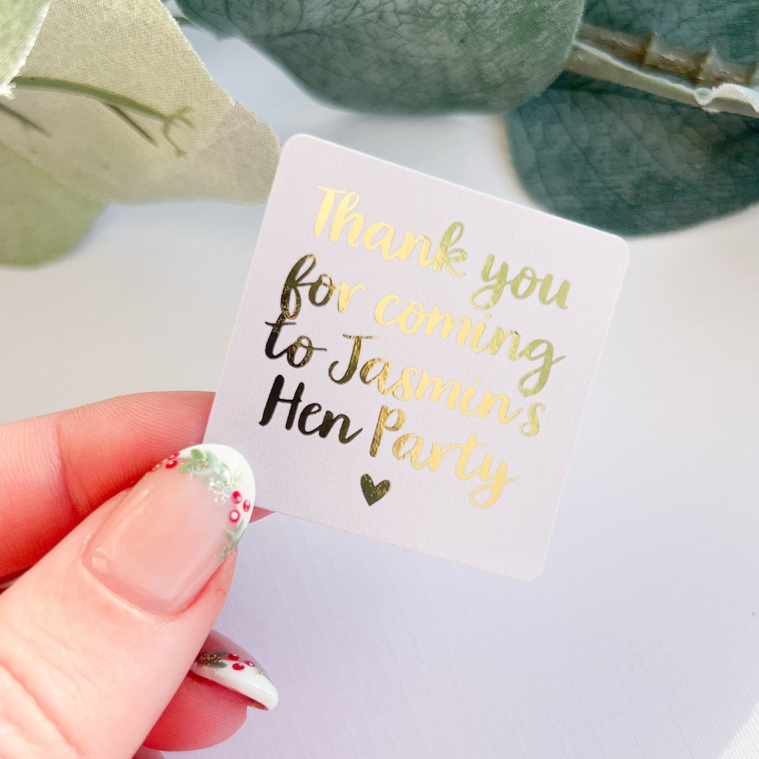 35 Ssuare Thank You for Coming to My Hen Party Foiled - Etsy