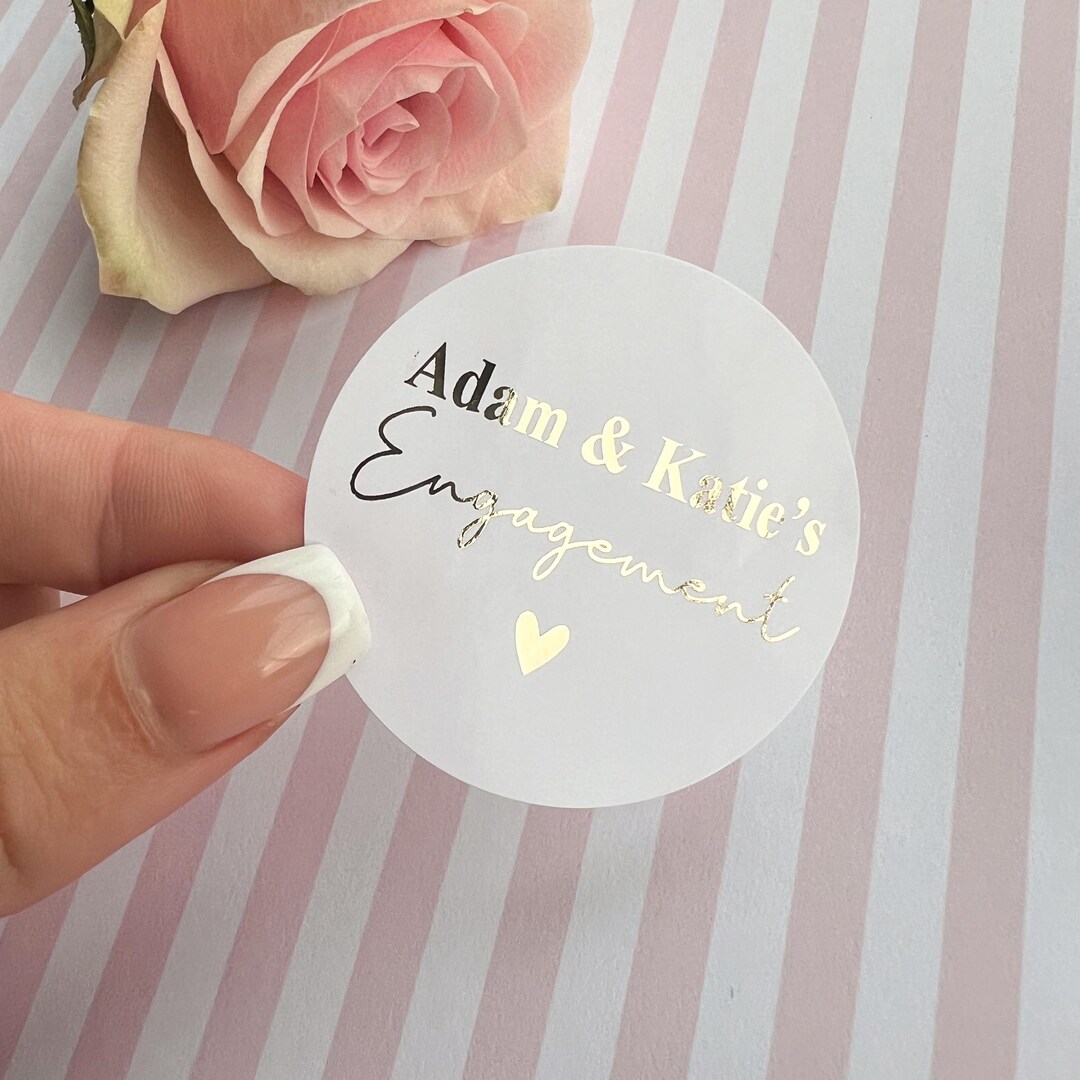 24 X Engagment Party Stickers • Personalised Labels 45mm - Etsy
