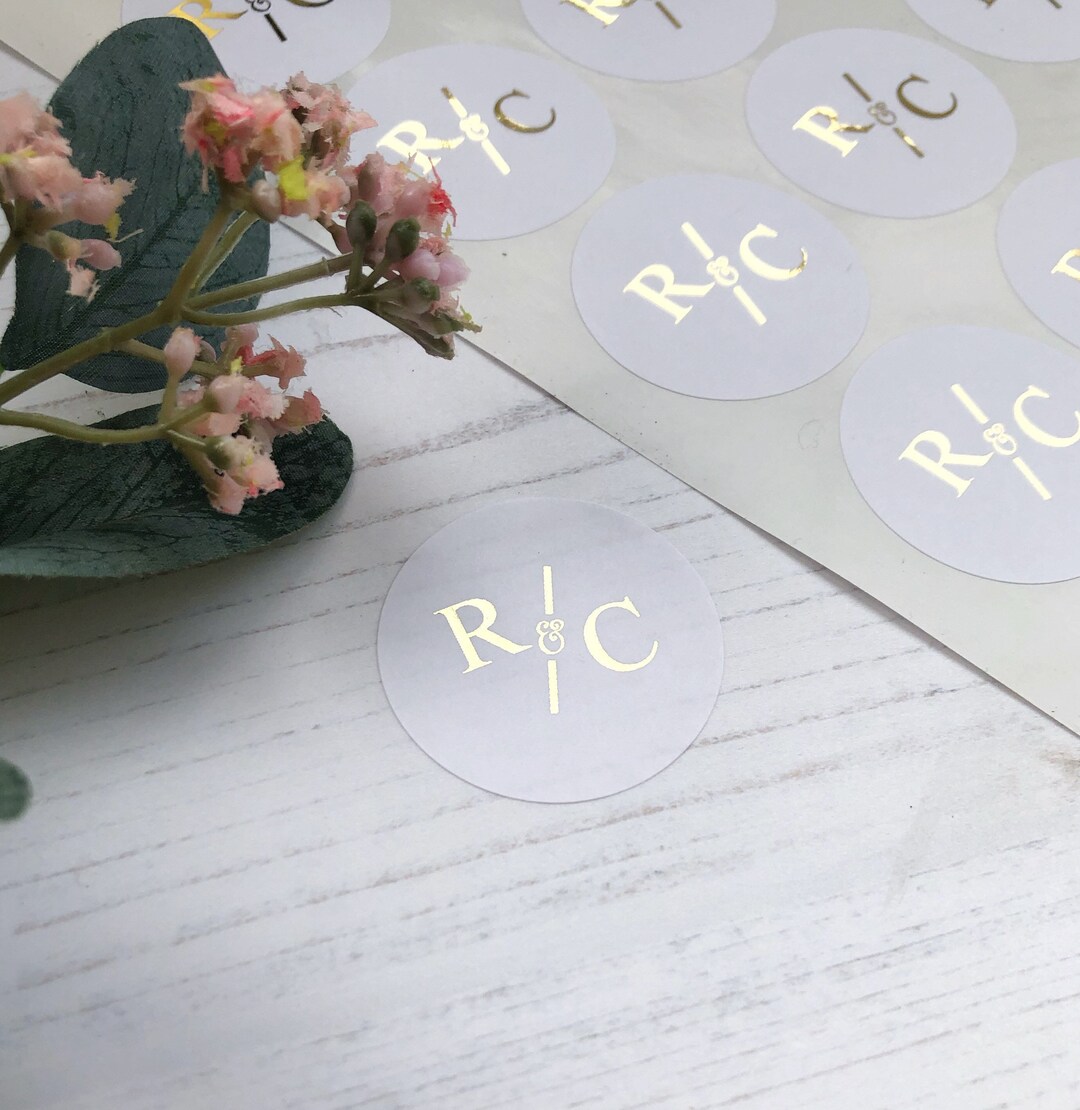 Monogram Wedding Day Stickers personalised Envelope Seals/favour Custom ...