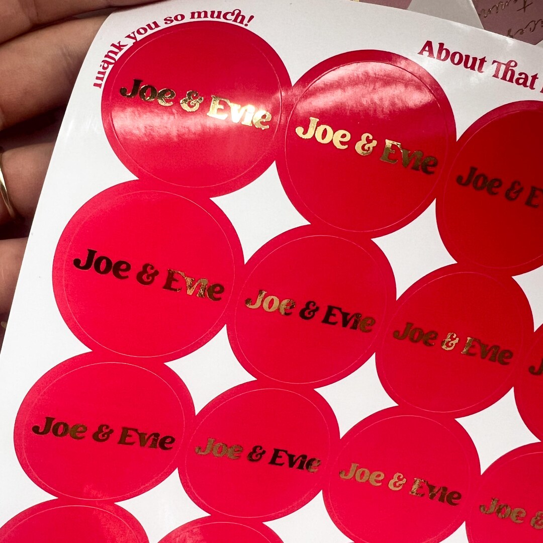 35 X Wedding Day/engagement Names and Date Stickers 37mm Personalised ...