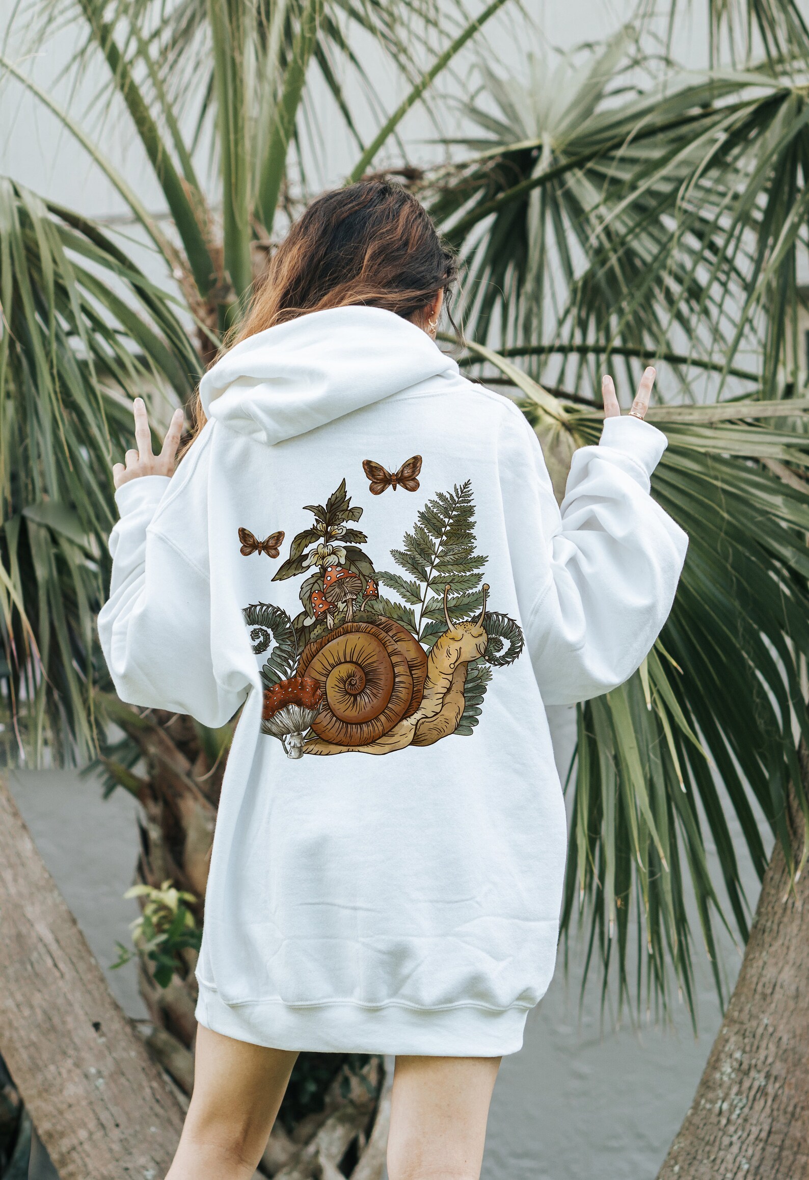 Goblincore Zip up Hoodie Mushroom Sweater Snail Hoodie - Etsy