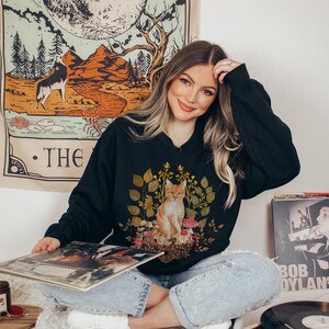 Cat Sweater Cottagecore Sweater Indie Clothes Cat Sweatshirt Trendy ...