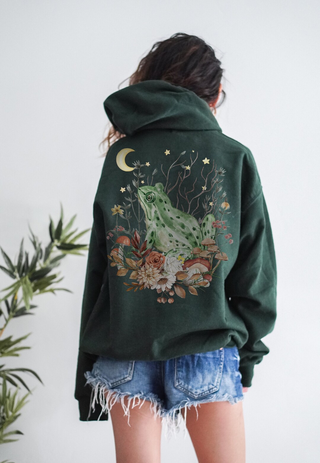 Frog Hoodie Frog Sweatshirt Frog Sweater Cottagecore Hoodie Fairycore ...