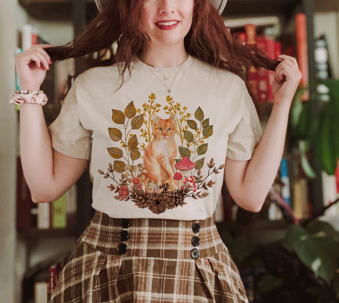 Cat Shirt Cottagecore Shirt Indie Clothes Cat Lover Gift Indie T Shirt ...