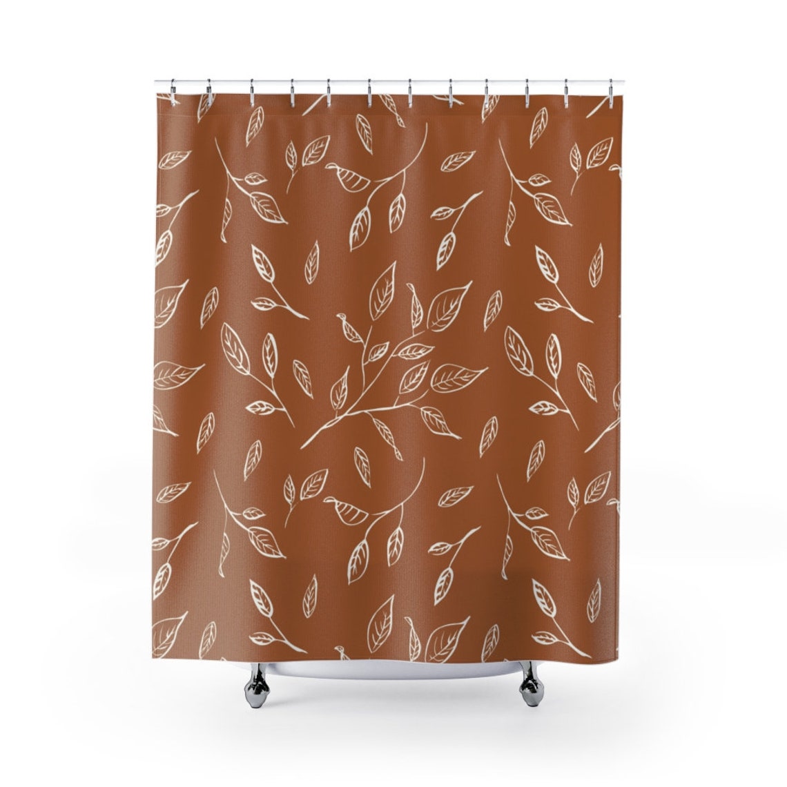 Burnt Orange Shower Curtain Boho Burnt Orange Bathroom Decor Etsy