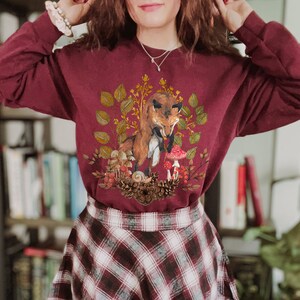 Fox Sweater Forestcore Sweatshirt Mushroom Sweater Goblincore Sweater ...