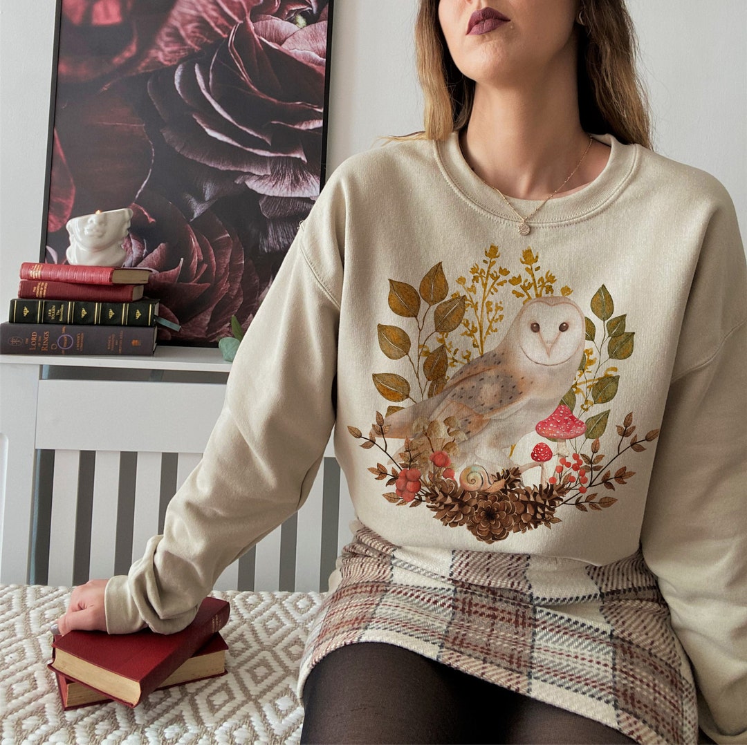 Barn Owl Cottagecore Sweater Indie Sweatshirt Bird Sweatshirt Aesthetic ...