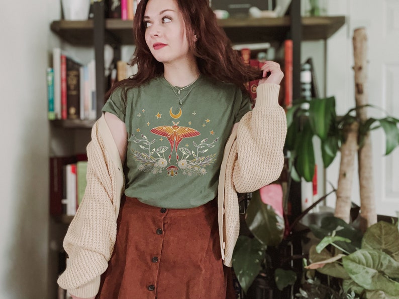 Luna Moth Shirt Indie T Shirt Cottagecore Shirt Cottage Core - Etsy